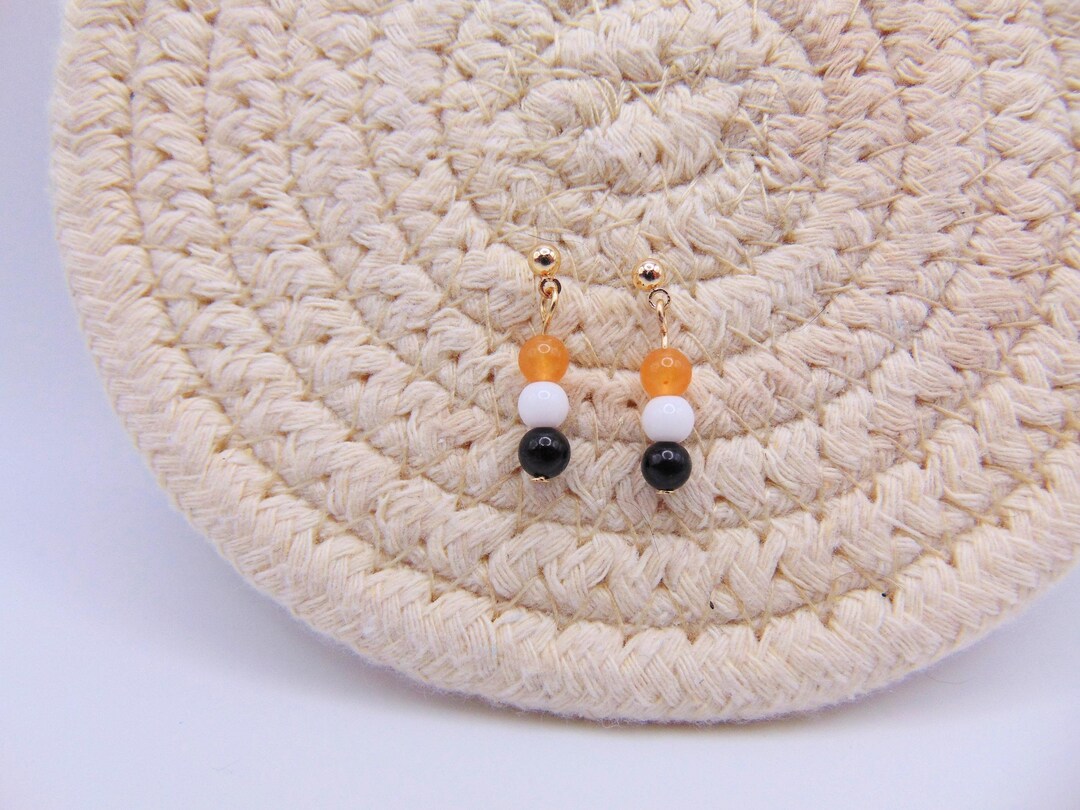 Orange Aventurine, Snow White Jade, and Noir Black Onyx Natural ...