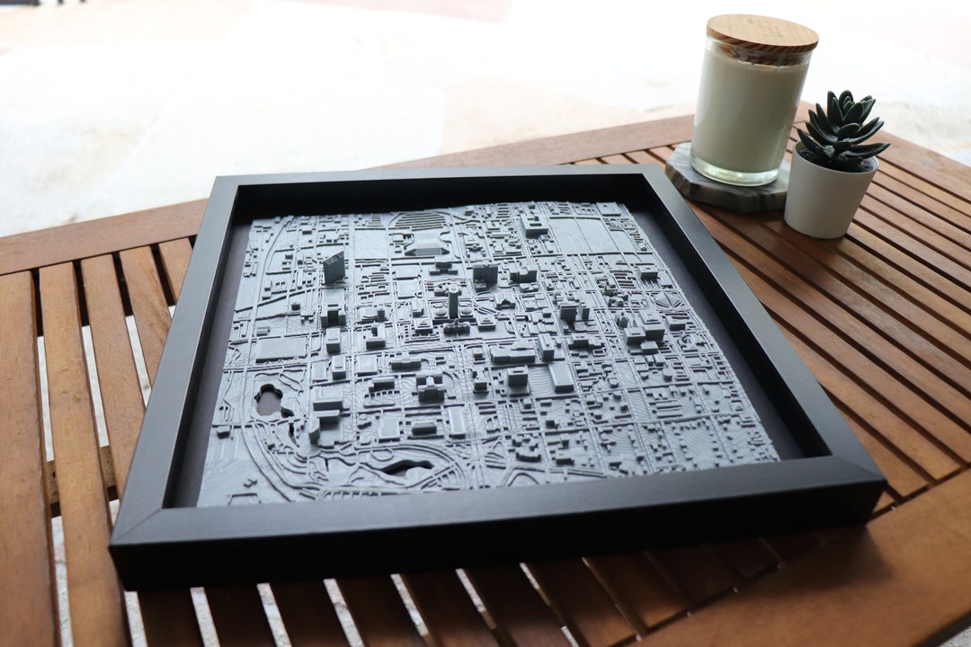 Tallahassee FL | 3D City Print | Shadow Box Wall Hanging | Art - Etsy