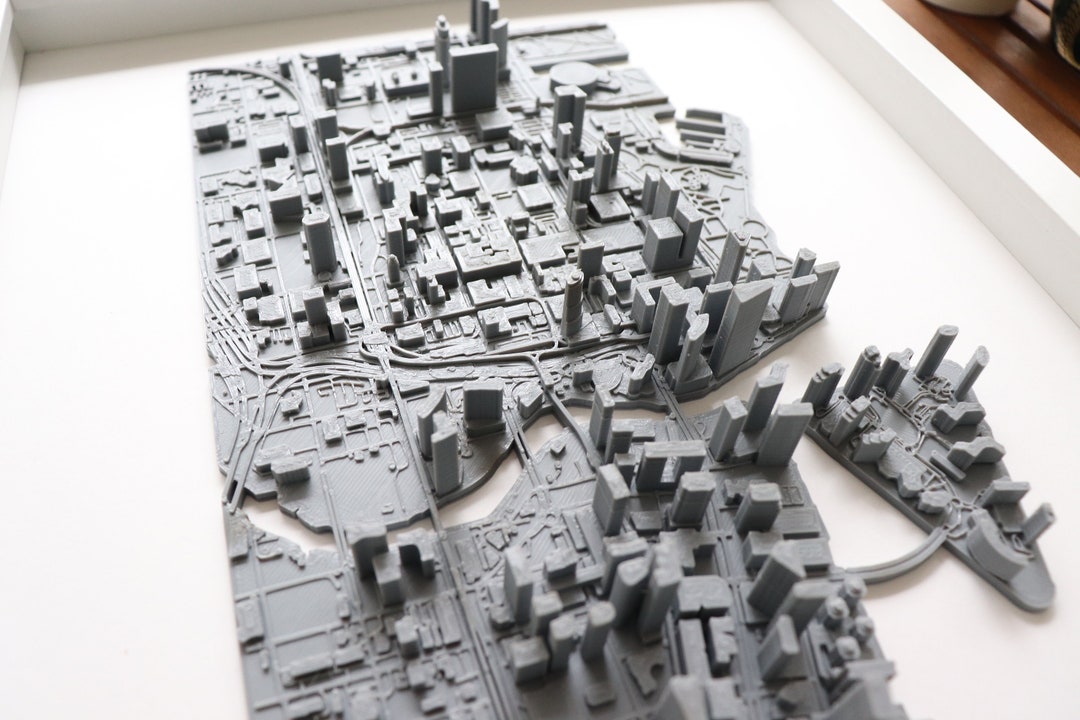 Miami FL 3D City Print Shadow Box Wall Hanging Art - Etsy