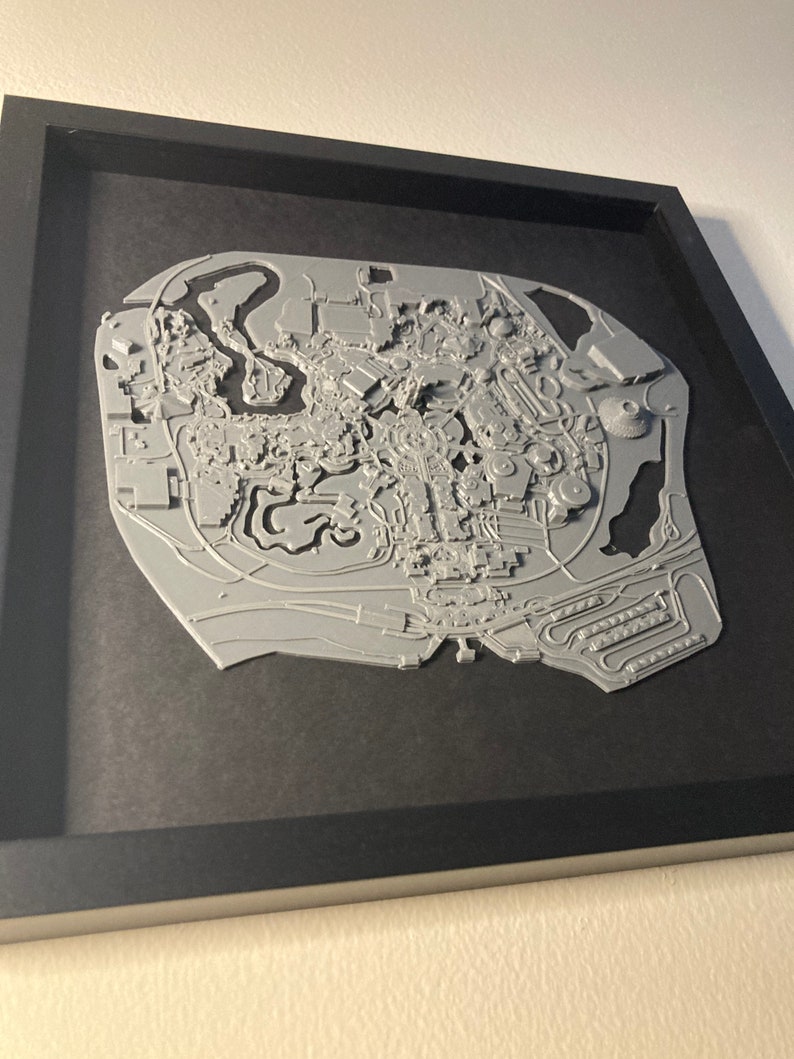 Disney Magic Kingdom 3D Print Map 13 Shadow Box Wall Hanging Art - Etsy