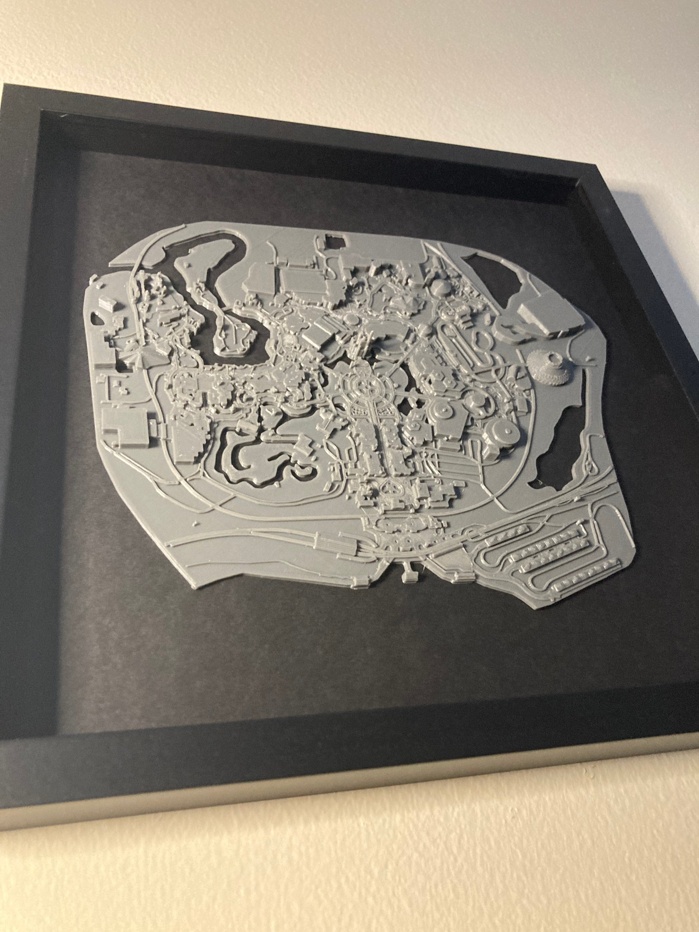 Disney Magic Kingdom 3D Print Map | 13" Shadow Box Wall Hanging | Art ...
