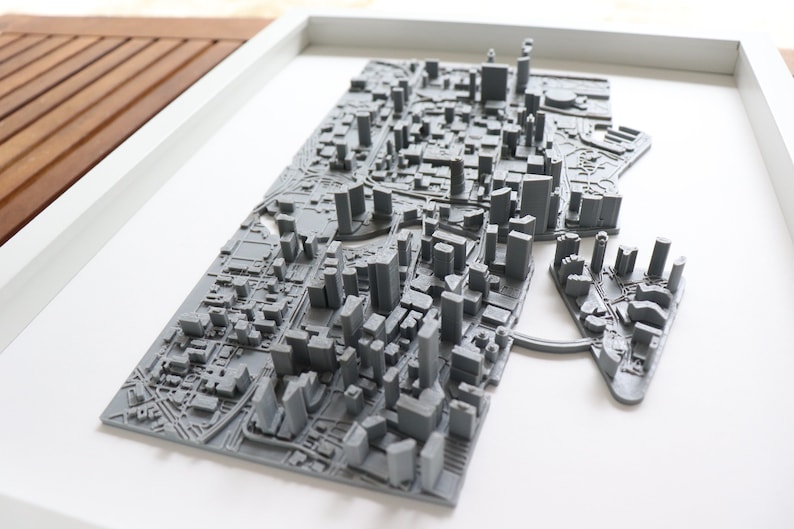 Miami FL | 3D City Print | Shadow Box Wall Hanging | Art - Etsy