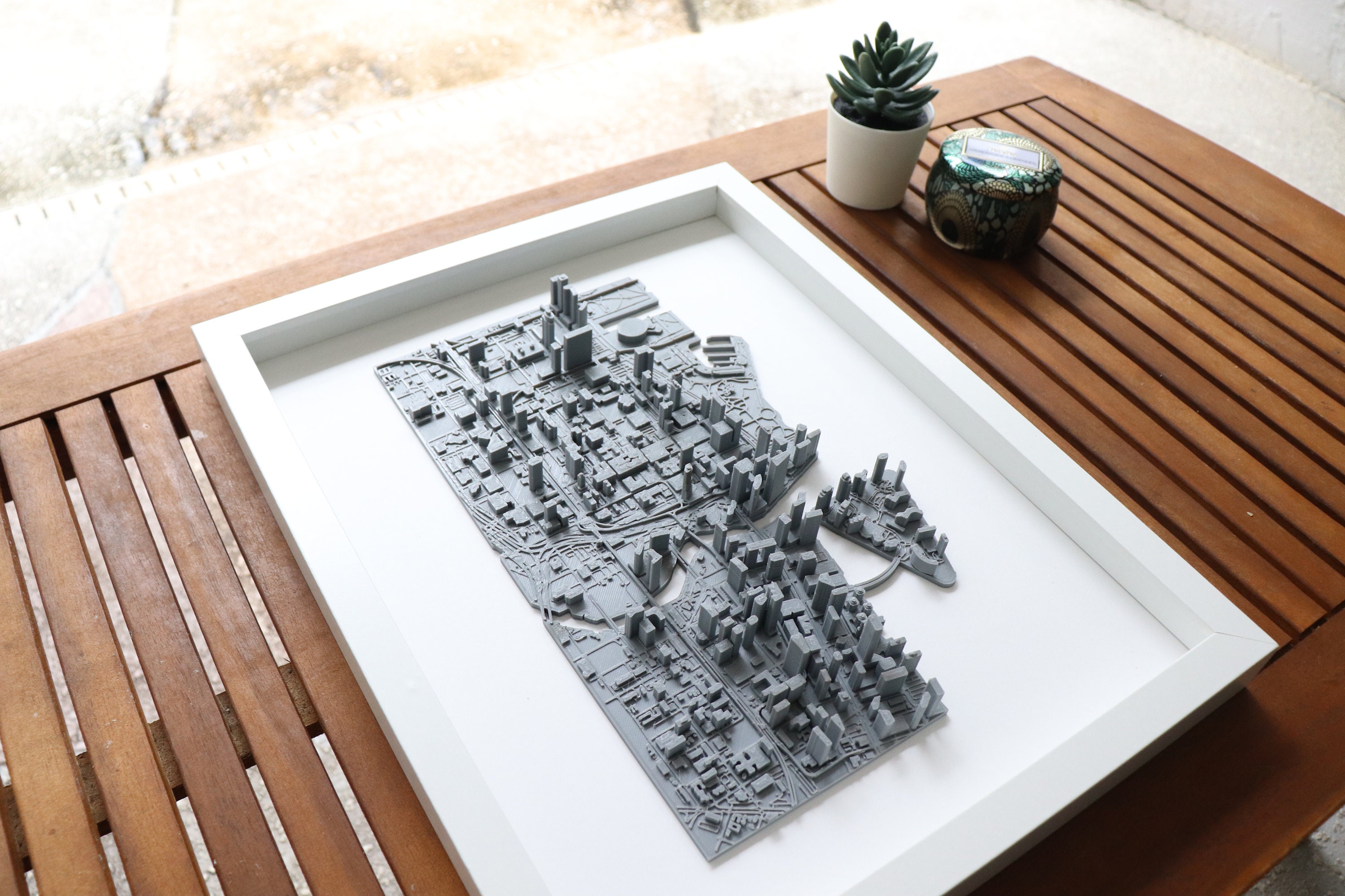Miami FL | 3D City Print | Shadow Box Wall Hanging | Art - Etsy