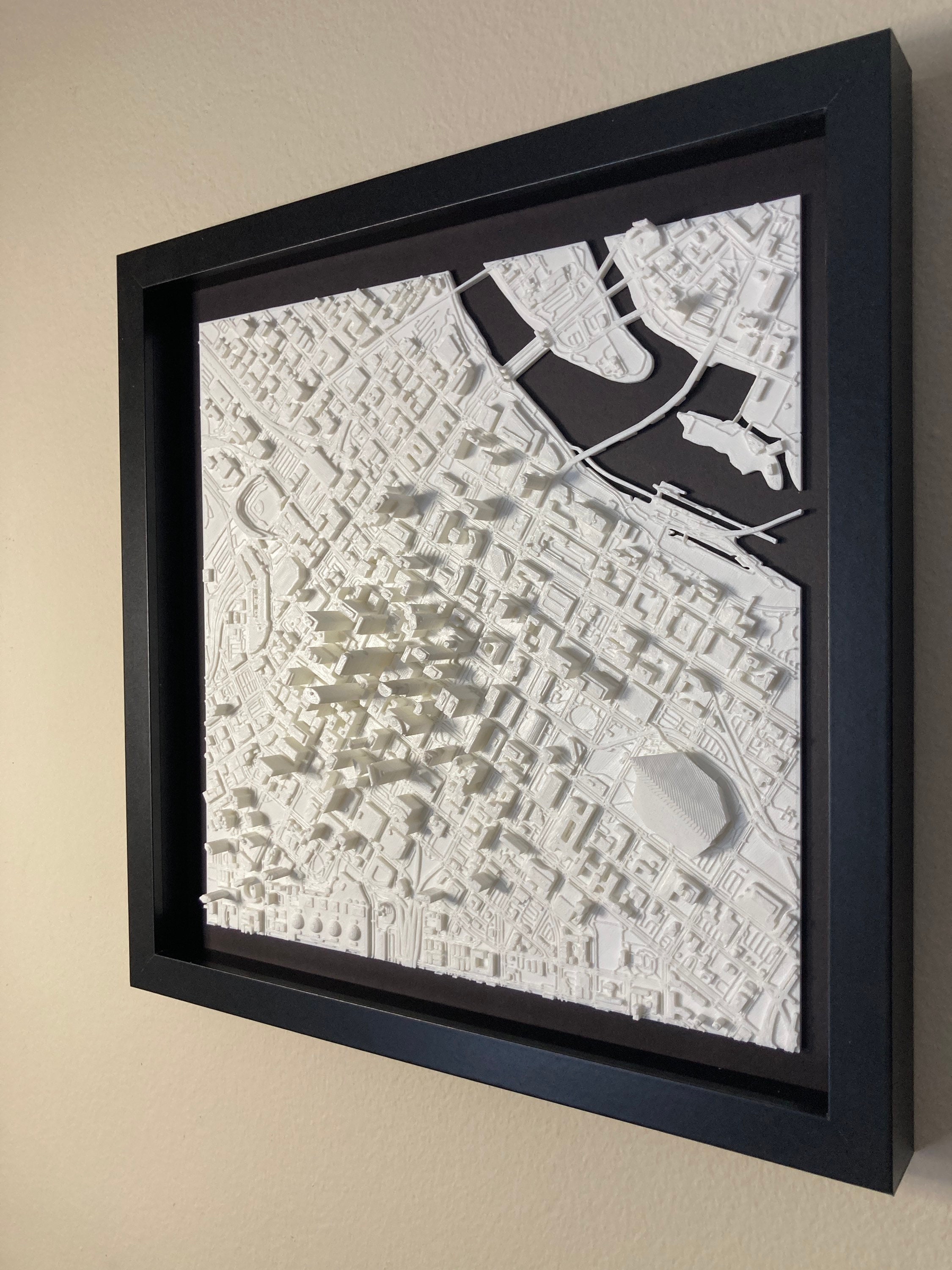 Minneapolis MN | 3D City Print, 13" | Shadow Box Wall Hanging | Art - Etsy