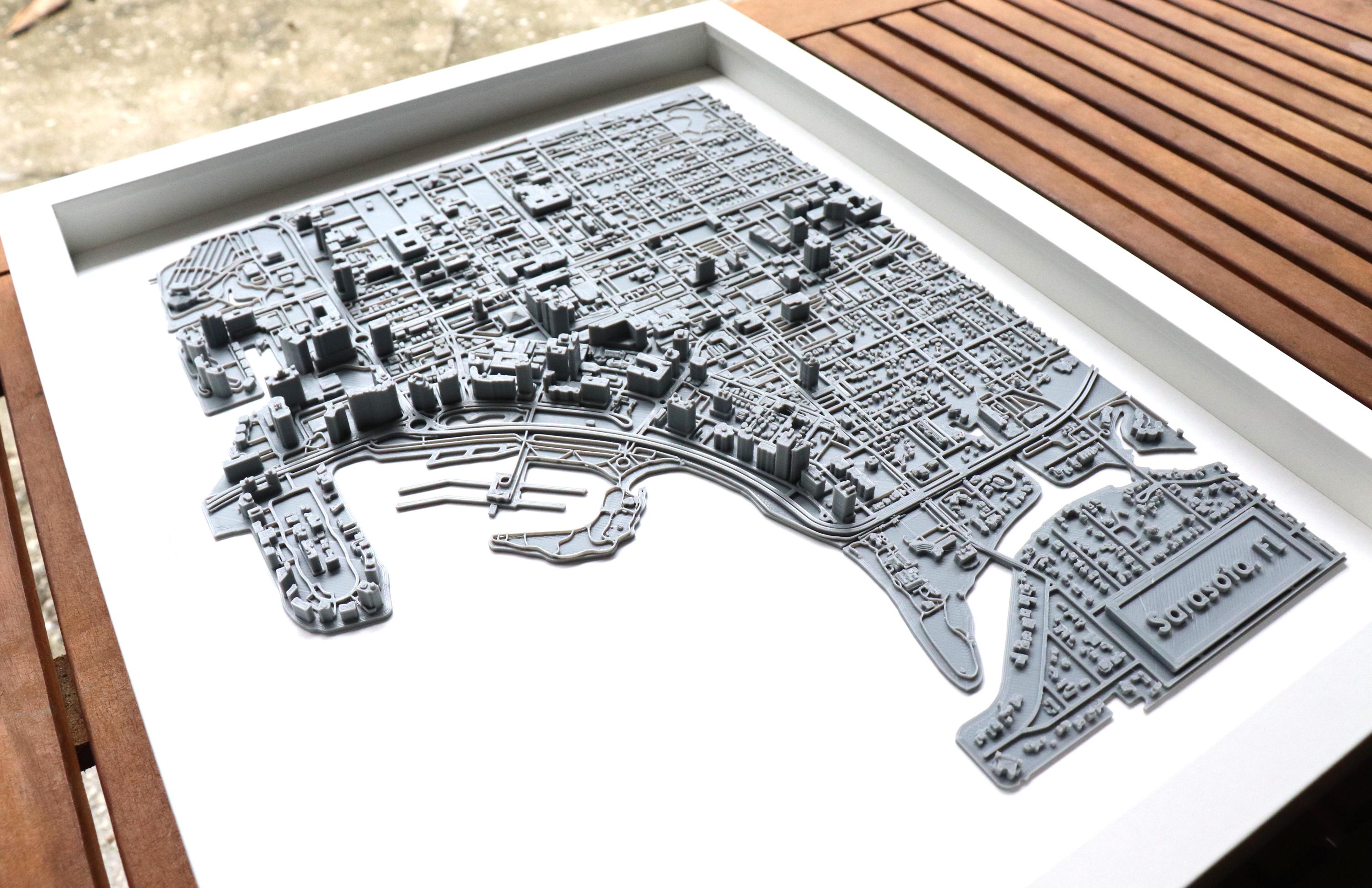 Sarasota FL | 3D City Print | Shadow Box Wall Hanging | Art - Etsy