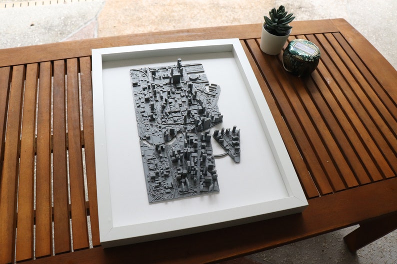Miami FL | 3D City Print | Shadow Box Wall Hanging | Art - Etsy