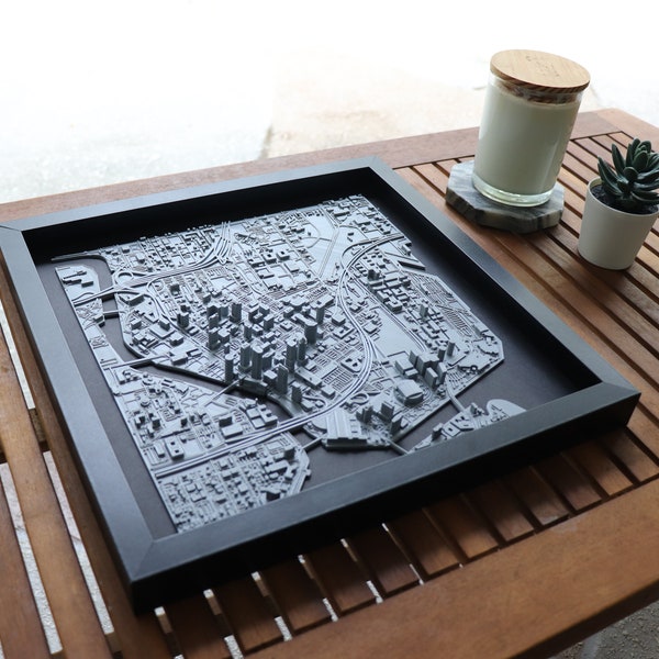 Tampa FL 3D City Print Shadow Box Wall Hanging Art - Etsy