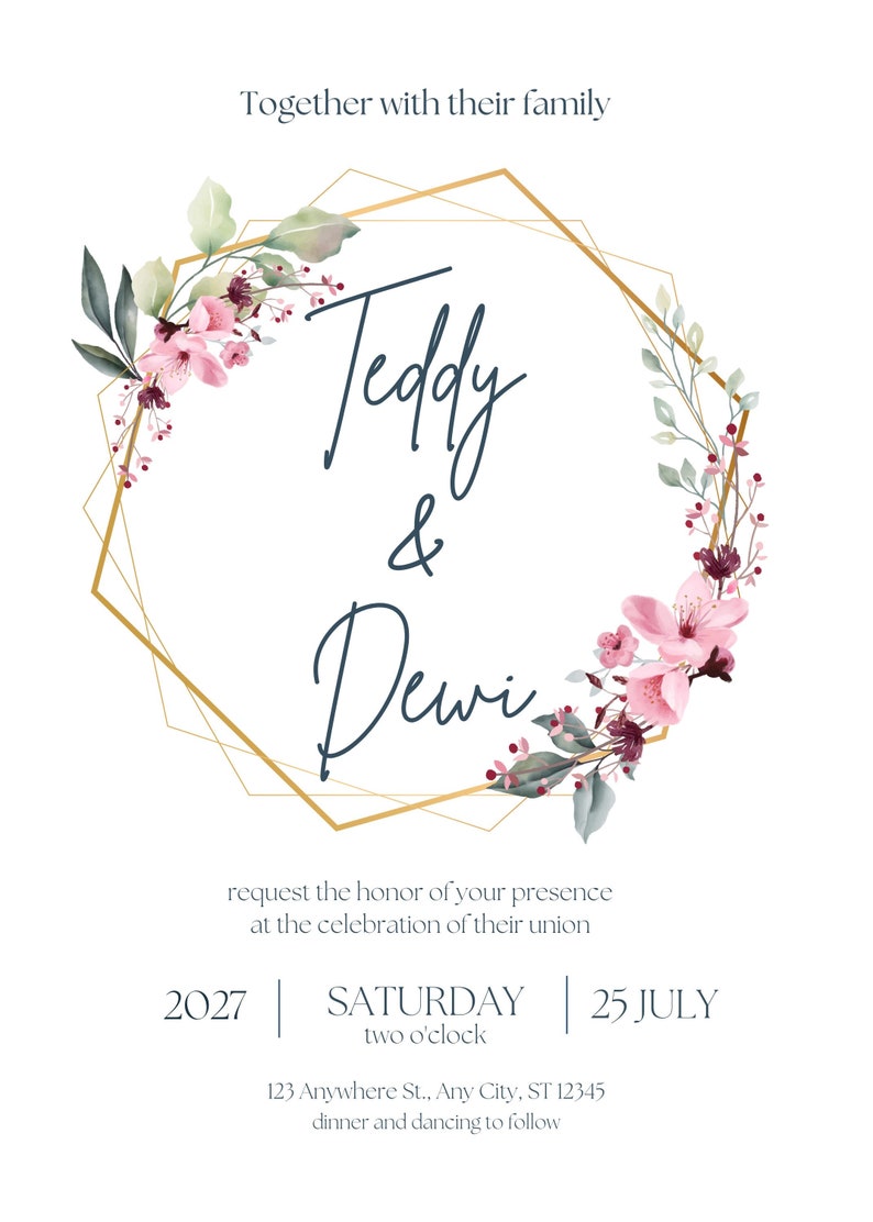 Editable Wedding Invitation - Etsy