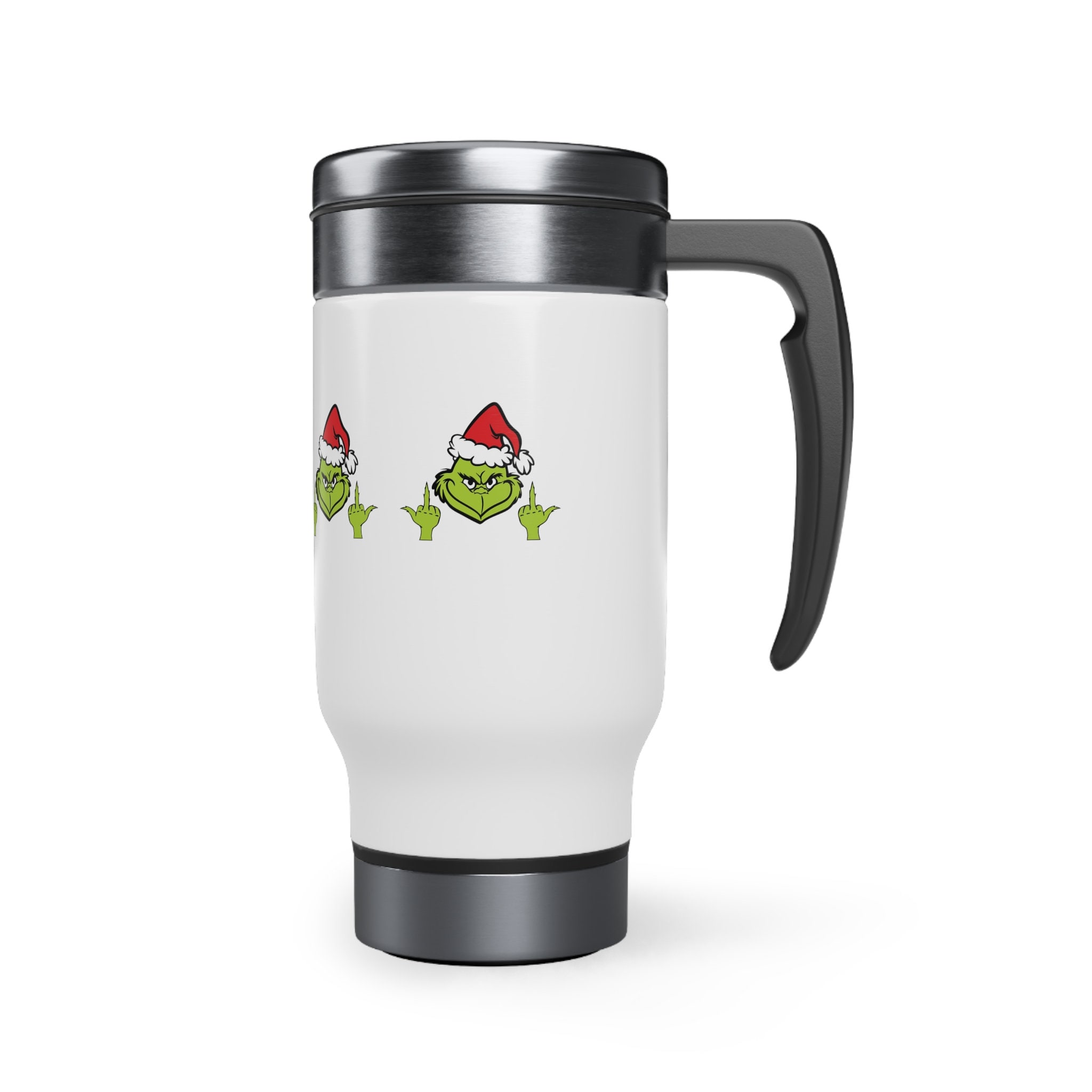 Grinch Middle Finger Stainless Steel Travel Mug With Handle, 14oz - Etsy