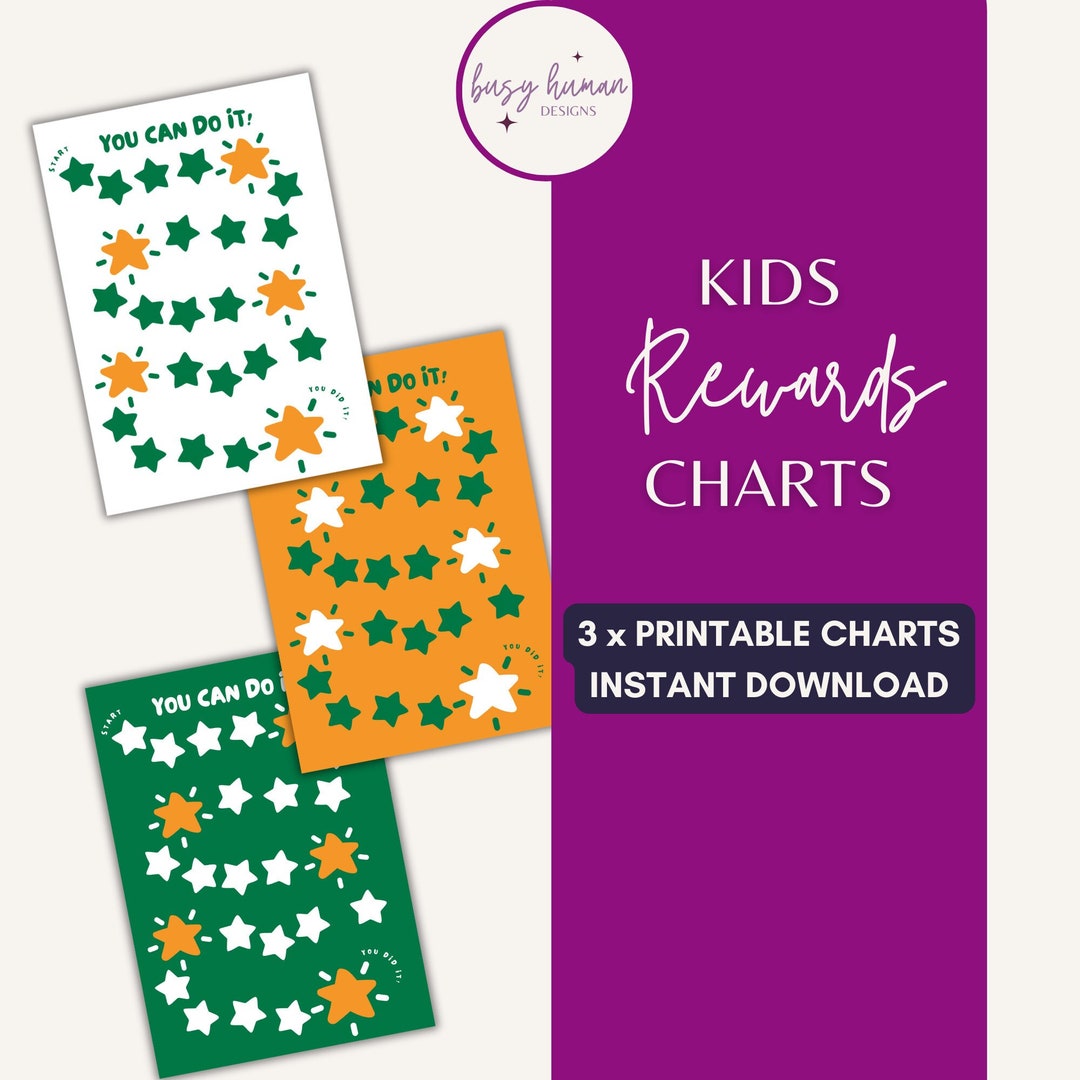 Printable Kids Reward Chart | Potty Training | Behaviour Chart | Star ...