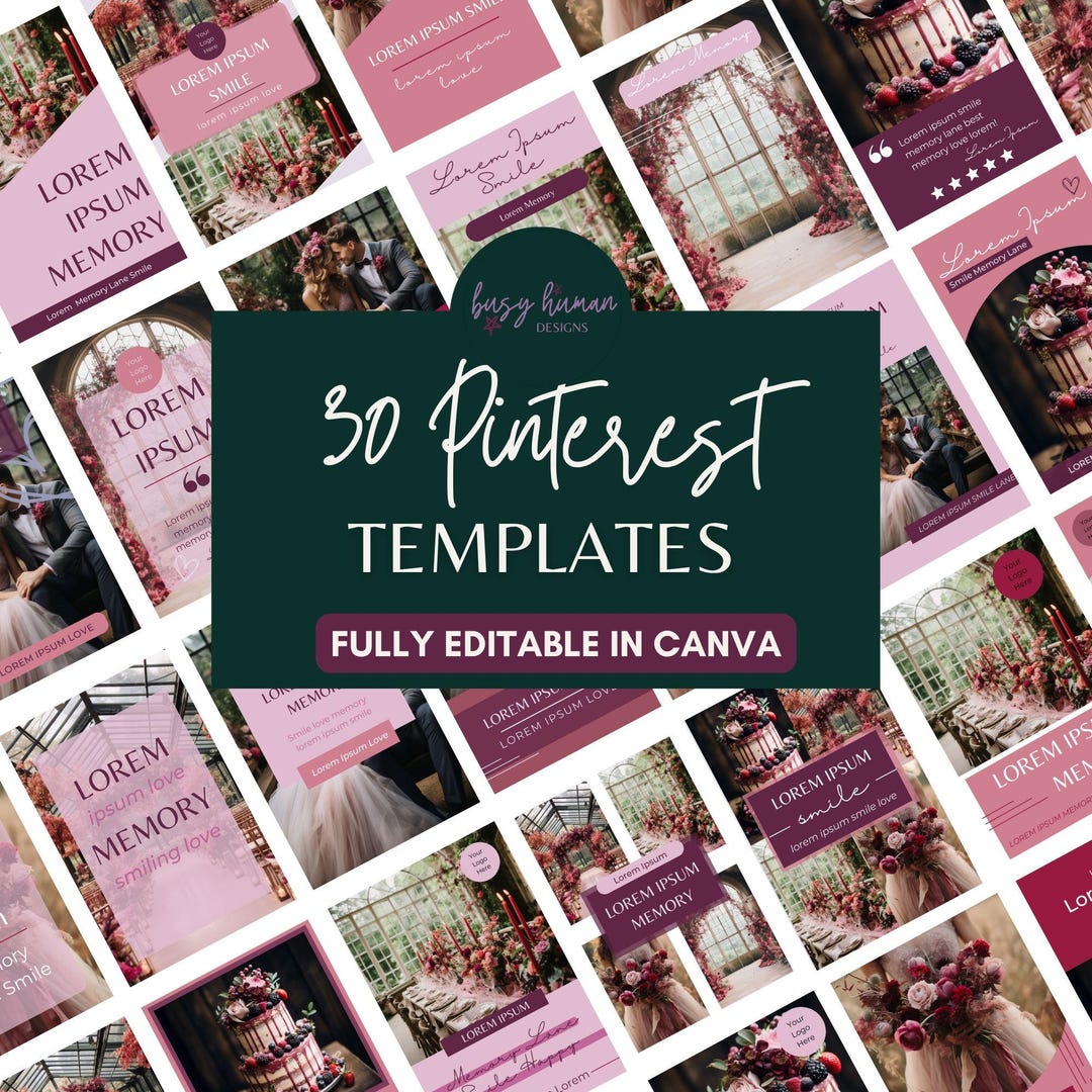 30 Berry Pink Pinterest Templates | Canva Editable Pin Designs ...