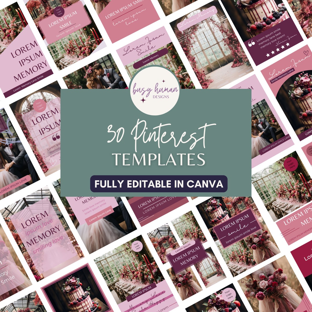 30 Editable Pinterest Template Bundle | Social Pins| Business Post ...