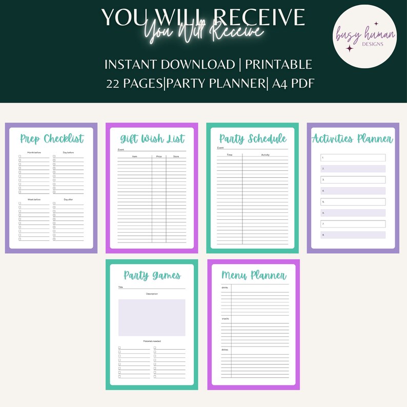 Printable Party Planner Organizer Bundle| Birthday Party Planner| Event ...