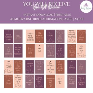 48 Birth Affirmation Cards Printable Pregnancy, Labour and Birth ...