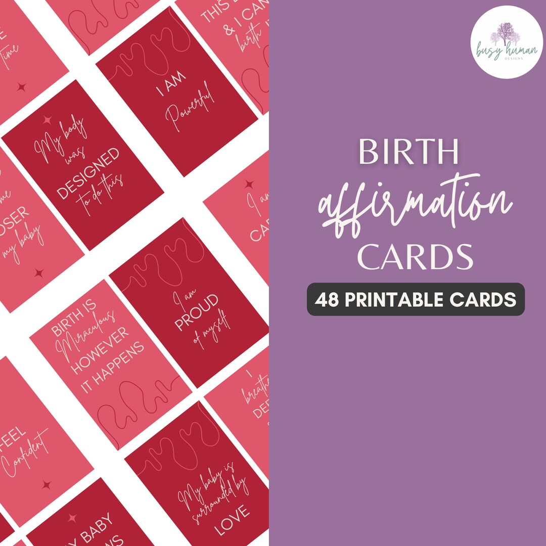 48 Birth Affirmation Cards Printable Pregnancy Labour And Birth