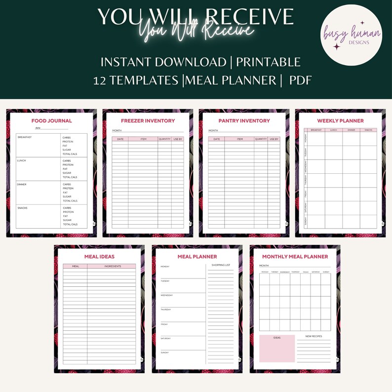 Meal Planner |printable Meal Planner + Shopping List | Productivity ...