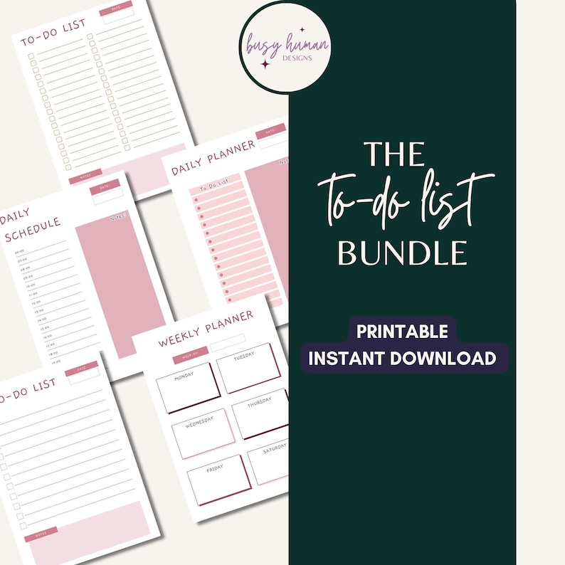 To Do List Printable Bundle| A4 | Schedule| Weekly | Daily Organisation ...