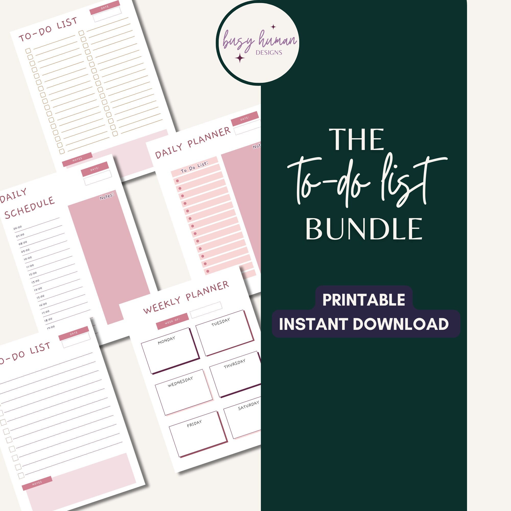 To Do List Printable Bundle A4 Schedule Weekly Daily Organisation PDF ...