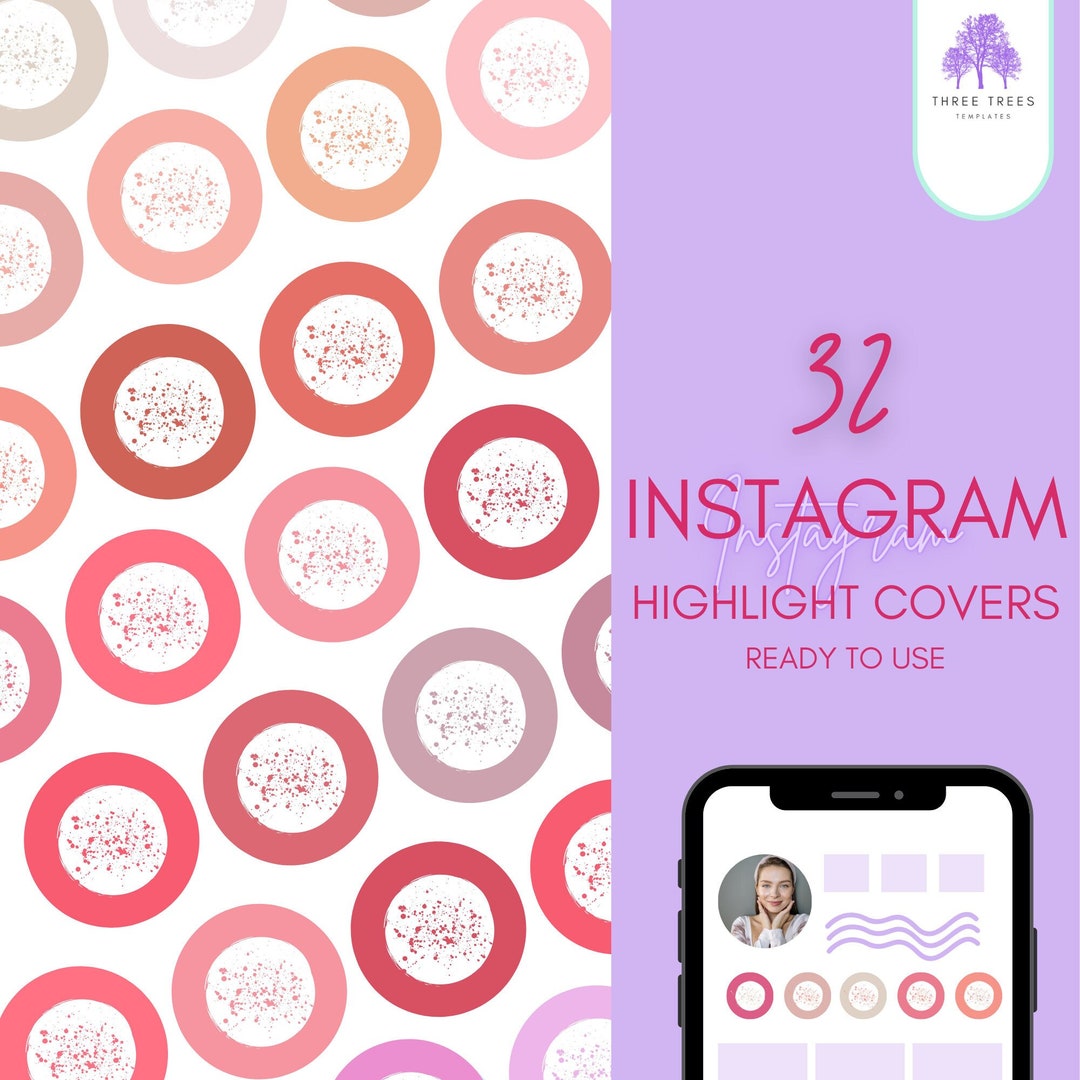32 Paint Splatter Instagram Highlight Covers Buttons Cute - Etsy