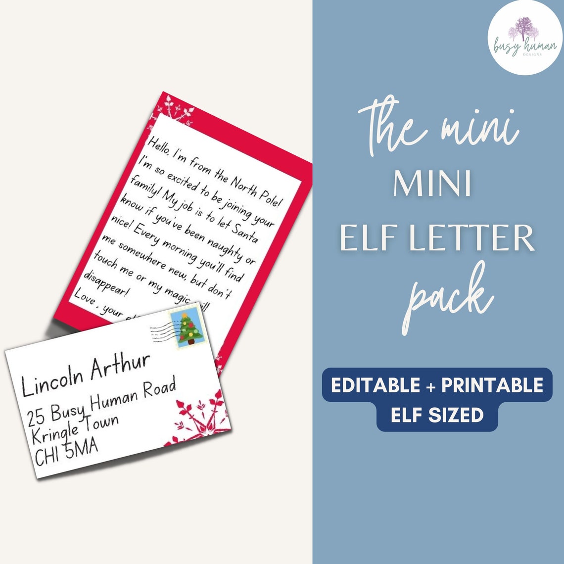Editable + Printable Elf Letter and Envelope Template | Editable Elf ...