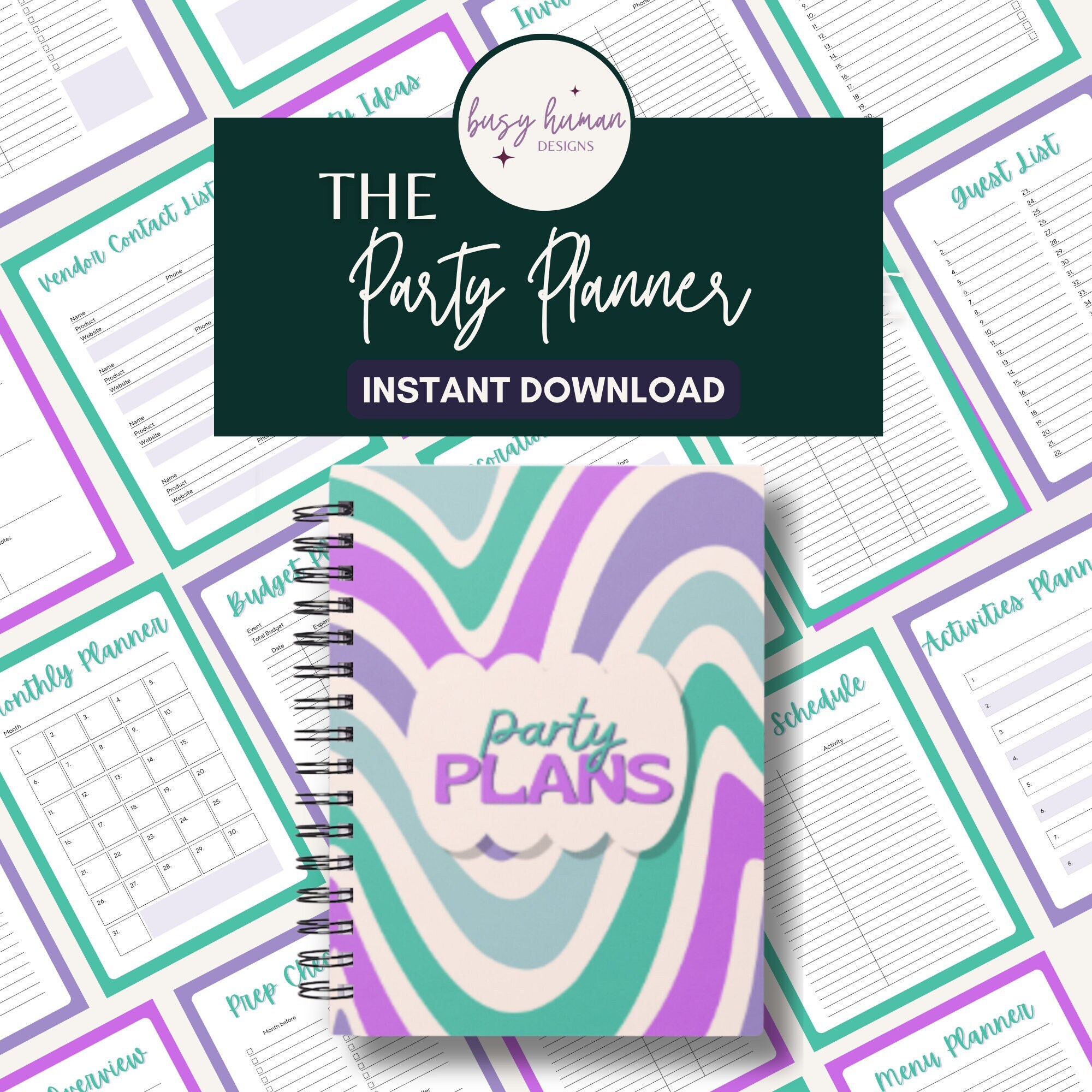 Printable Party Planner Organizer Bundle Birthday Party Planner Event ...