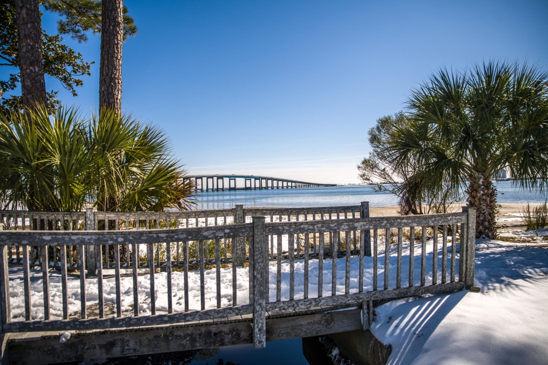 Navarre Beach Bridge Print: Florida Panhandle Snow Scene - Etsy