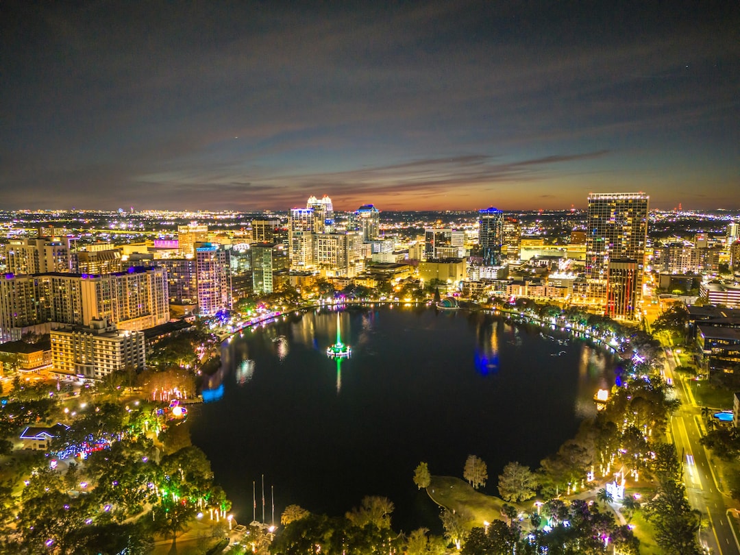Lake Eola Park, Orlando, Night Long Exposure, Drone Photography ...