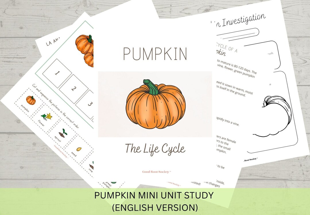Pumpkin Mini Unit Study and Activities, Pumpkin Printable Unit Study ...