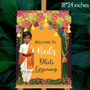 Hindu Dhoti Ceremony Sign, Dhoti Ceremony Welcome Sign, South Indian ...