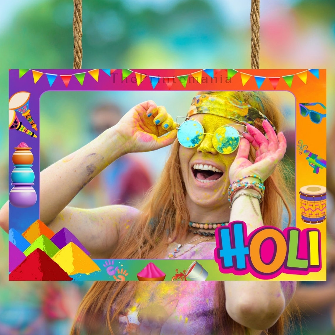 Holi Party Photobooth, Holi Selfie Booth, Holi Party Photo Props ...