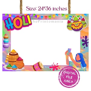 Holi Party Photo Booth, Holi Selfie Booth, Holi Party Photo Props ...