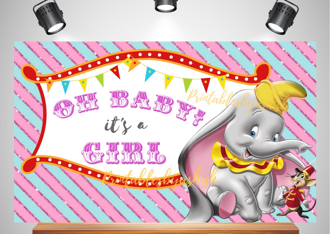 Dumbo Backdrop Dumbo Baby Shower Backdrop Dumbo Girl - Etsy