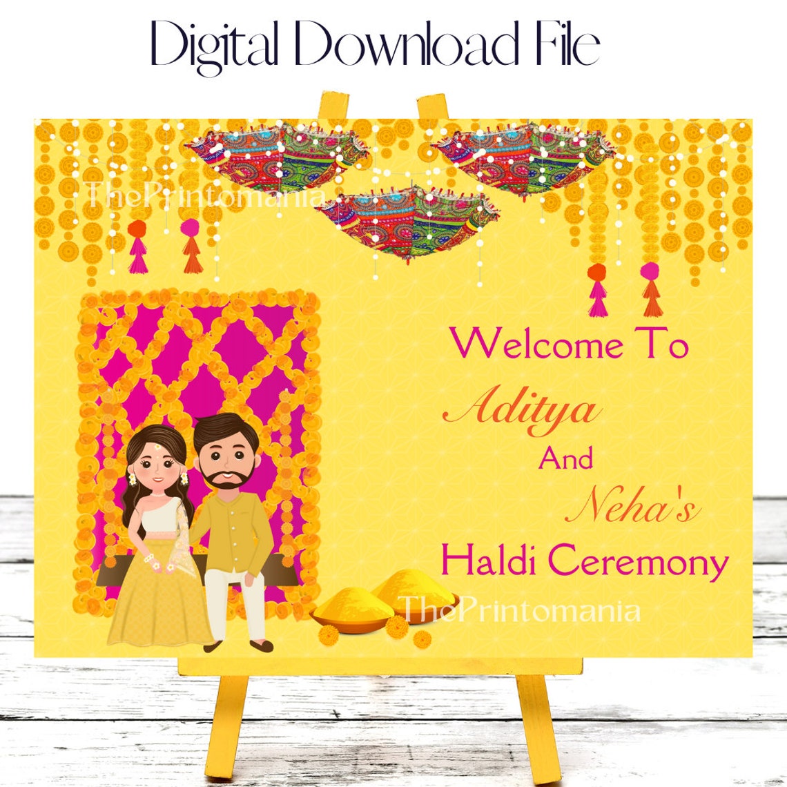 Indian Haldi Ceremony Welcome Sign Haldi Welcome Sign Digital - Etsy