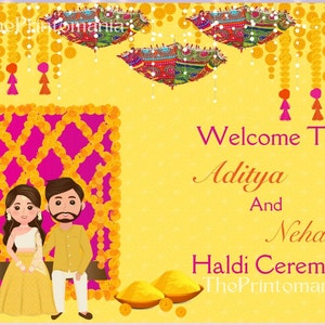Indian Haldi Ceremony Welcome Sign Haldi Welcome Sign Digital - Etsy