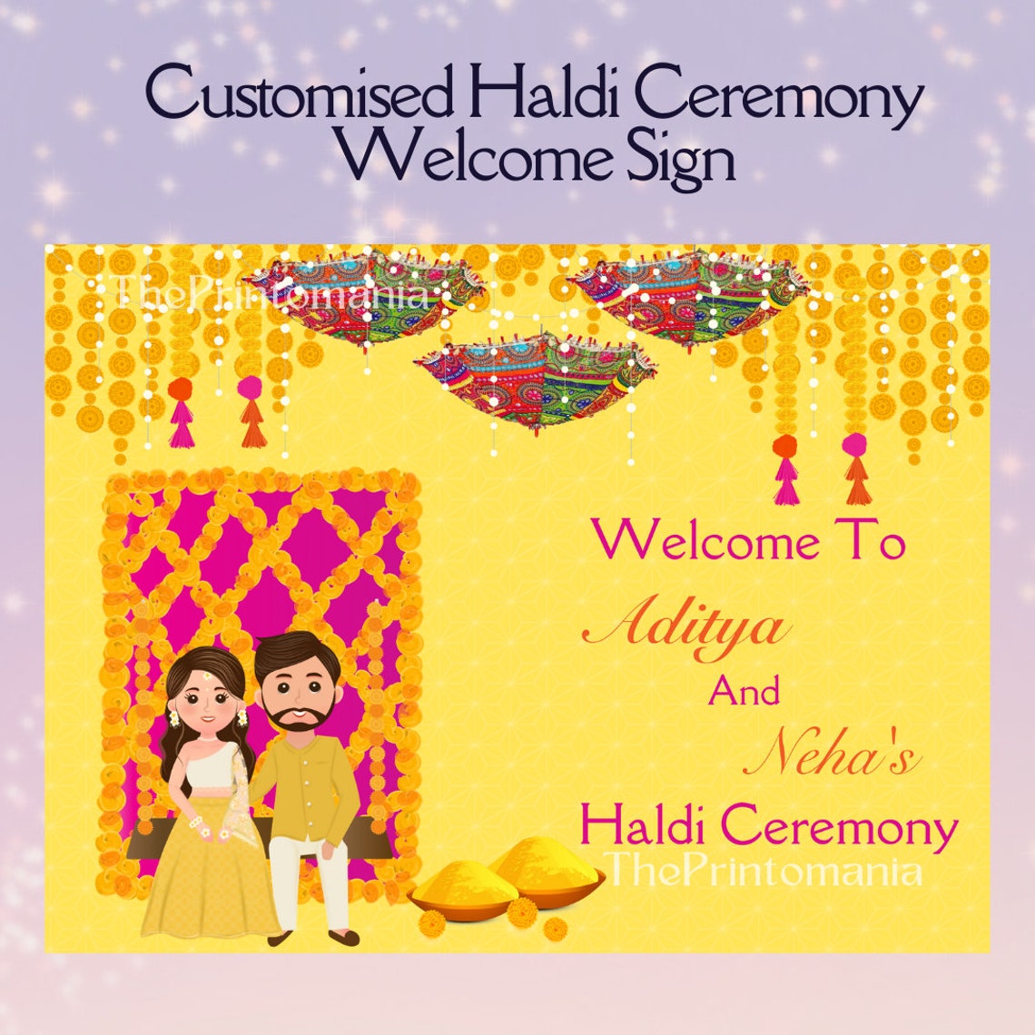 Indian Haldi Ceremony Welcome Sign Haldi Welcome Sign Digital - Etsy