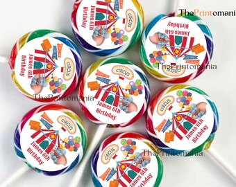 Circus Lollipop Label - Etsy