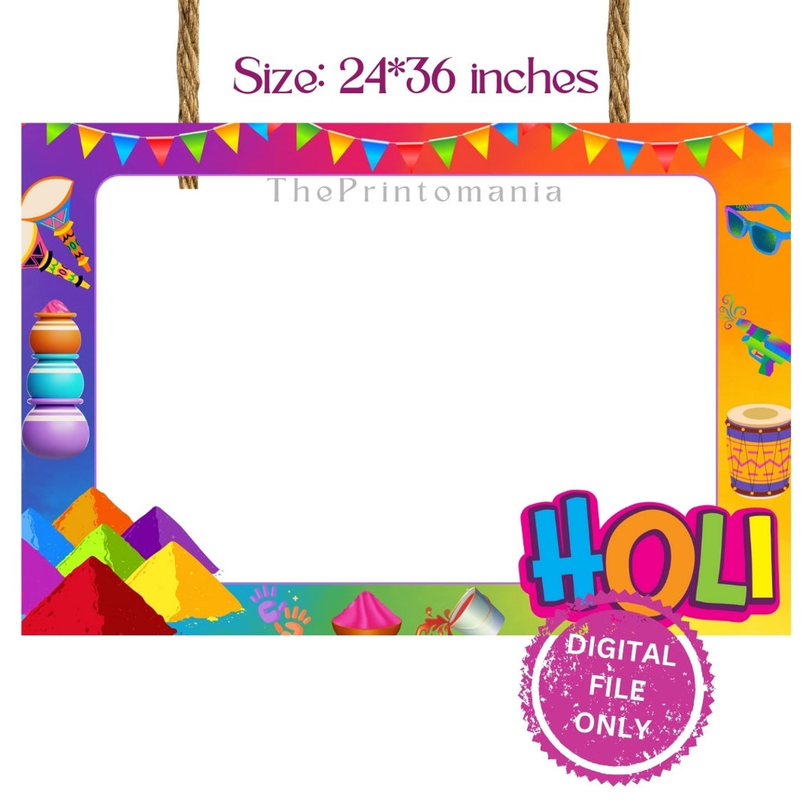 Holi Party Photobooth, Holi Selfie Booth, Holi Party Photo Props ...