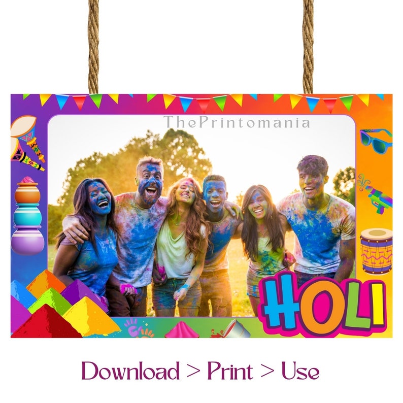 Holi Party Photobooth, Holi Selfie Booth, Holi Party Photo Props ...