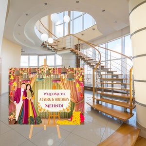 Mehndi Welcome Sign Boards as Mehendi Signages, Indian Wedding Decor ...