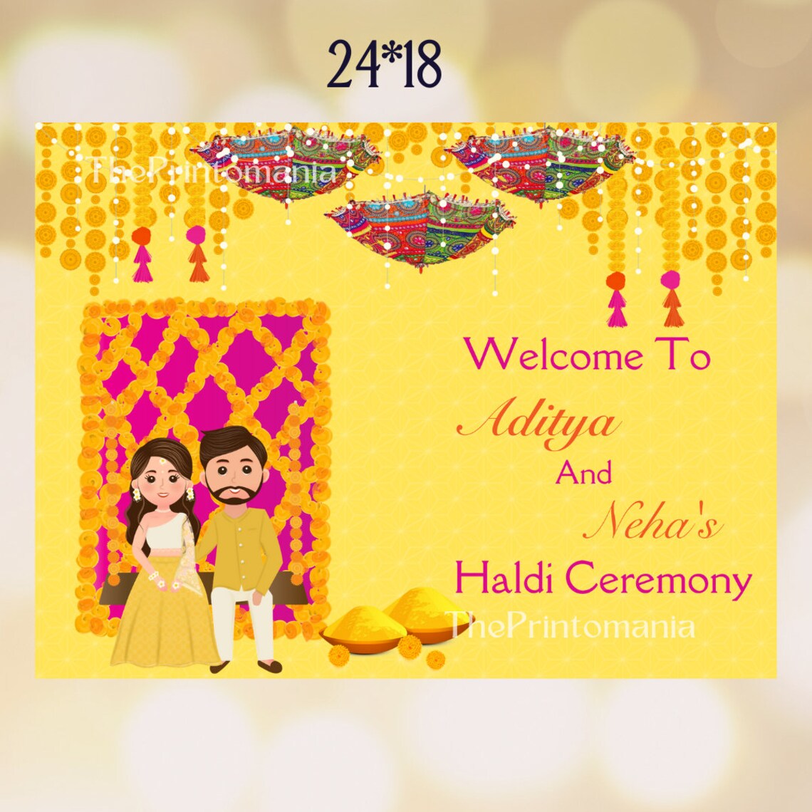 Indian Haldi Ceremony Welcome Sign Haldi Welcome Sign Digital - Etsy