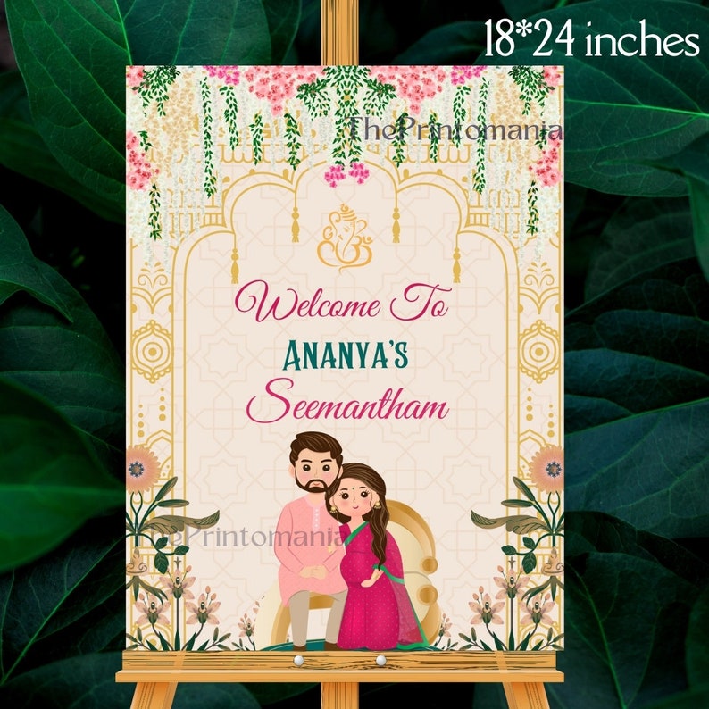 Baby Shower Sign, Seemantham Ceremony Sign, Valaikappu Sign,desi Baby ...