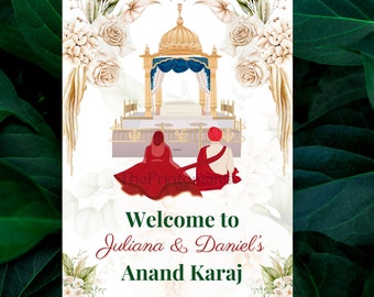 Sikh Welcome Wedding Sign Anand Karaj as Anand Karaj Welcome Sign, Sikh ...