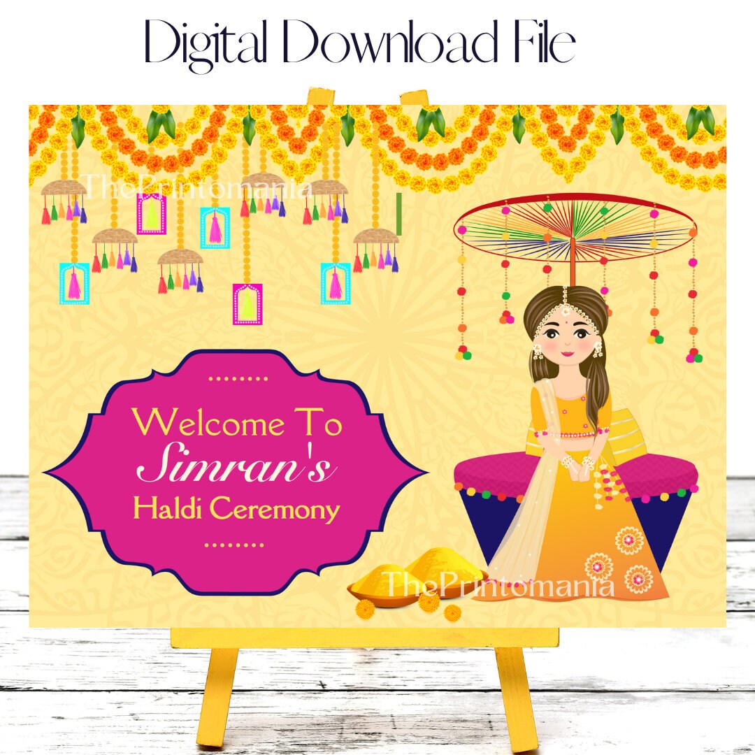 Buy Haldi Welcome Sign as Pithi Sign Haldi Decor, Welcome to Haldi ...