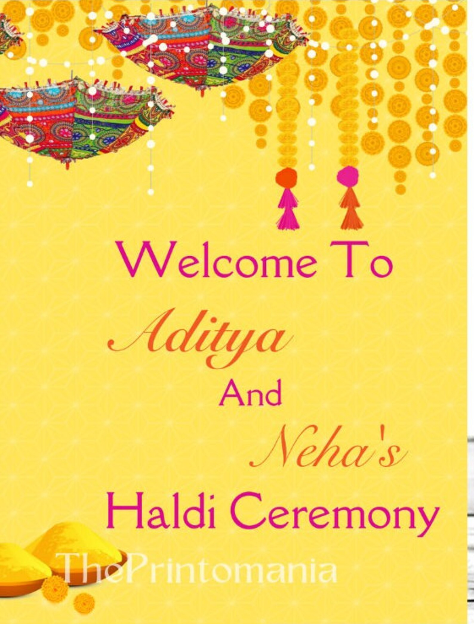 Indian Haldi Ceremony Welcome Sign Haldi Welcome Sign Digital - Etsy