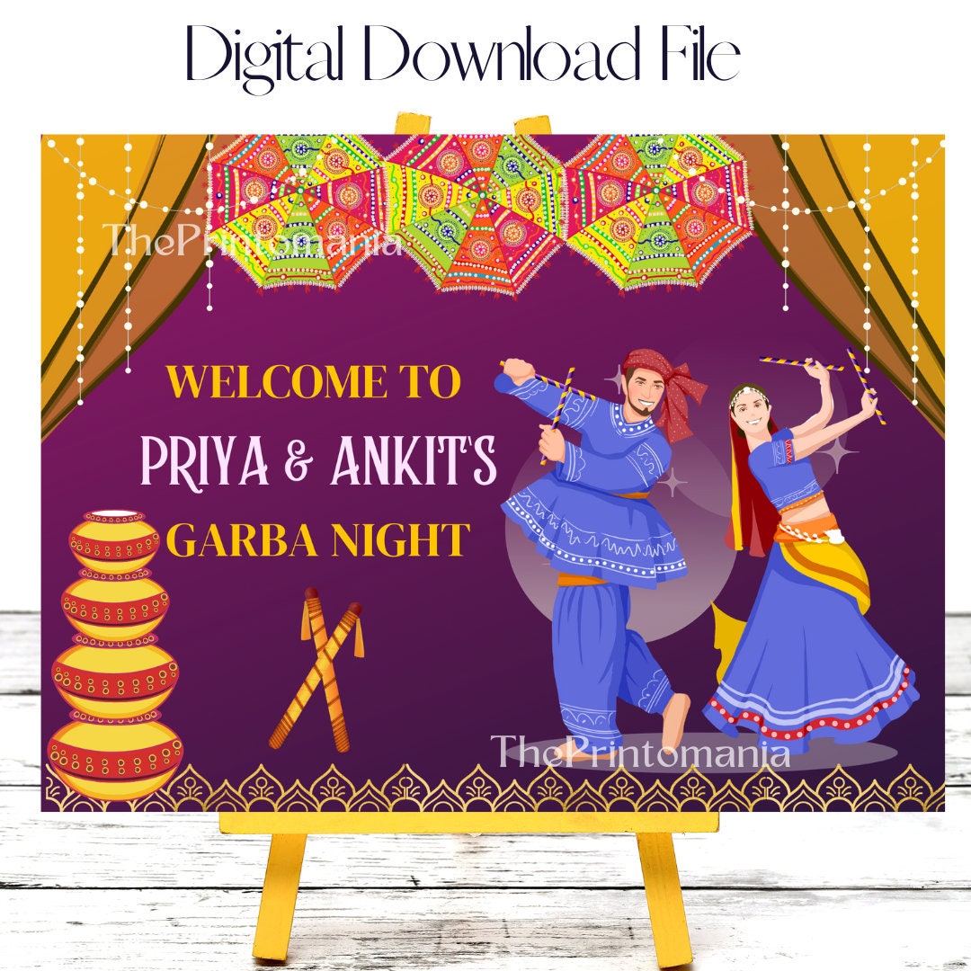 Dandiya Garba Welcome Poster as Garba Signange Garba - Etsy