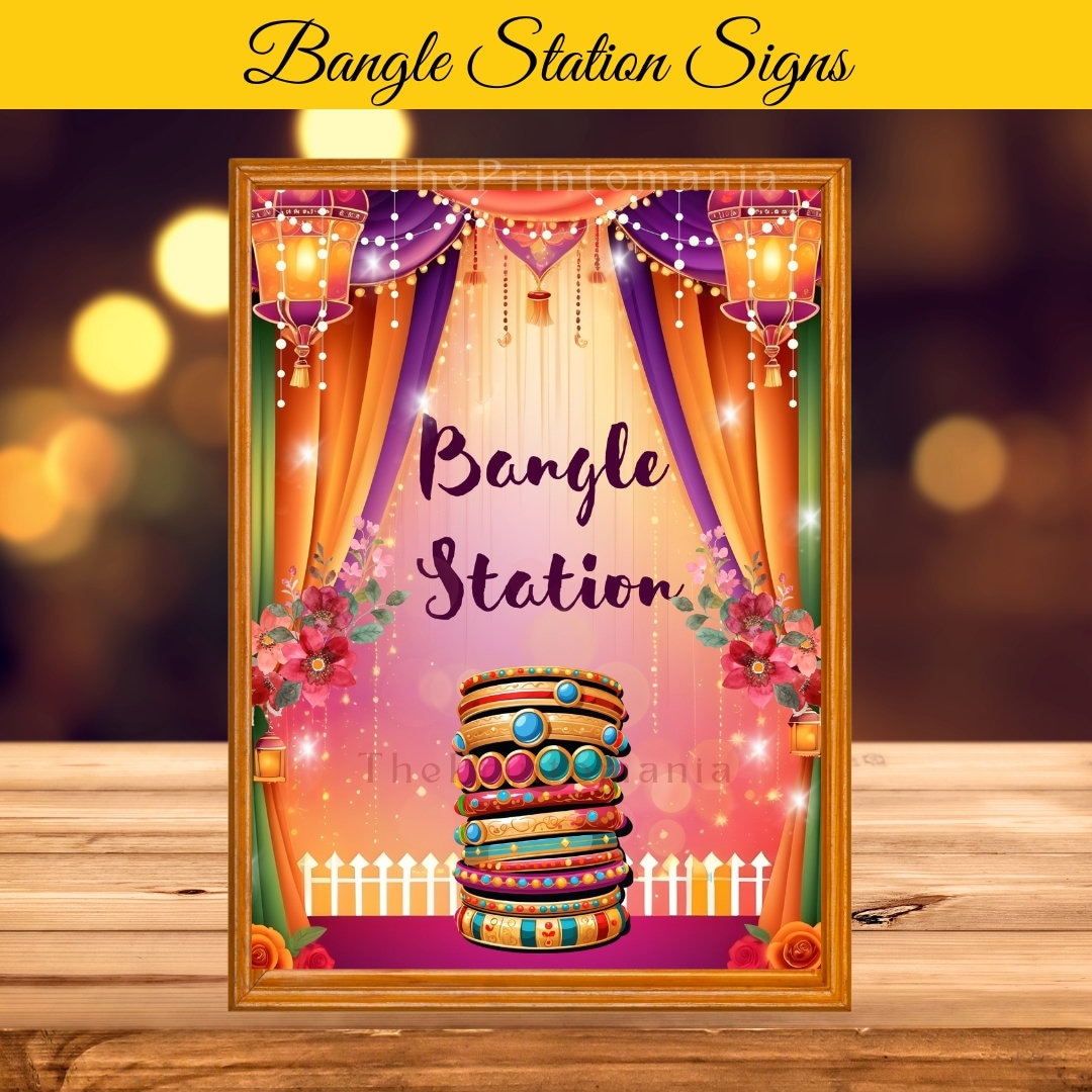 Desi Bangle Bar Signage, Bangle Station Sign, Haldi Mehndi Decoration ...