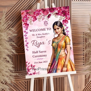 Puberty Ceremony Welcome Sign as Half Saree Welcome Sign, South Indian ...
