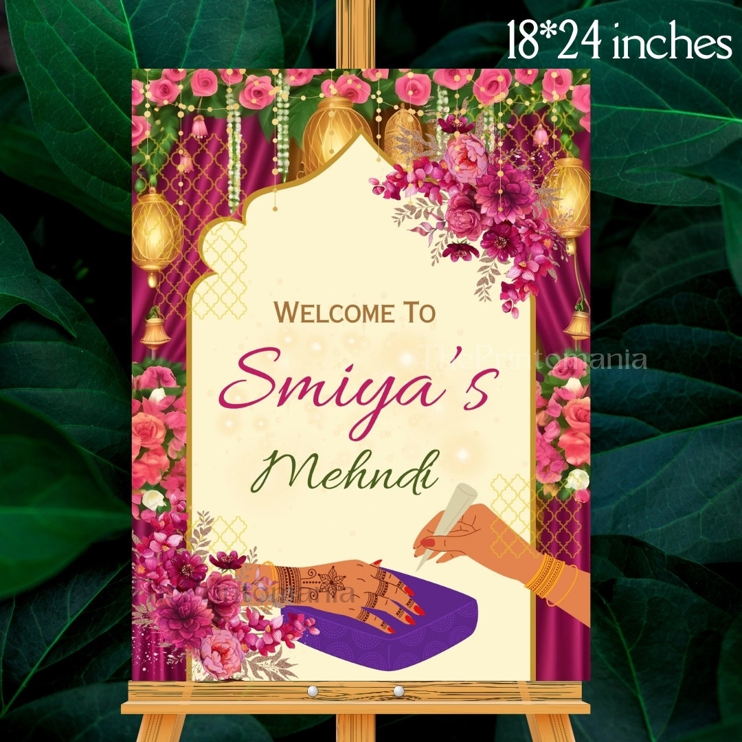 Mehndi Welcome Signs as Mehndi Decor, Mehndi Posters & Mehendi Welcome ...