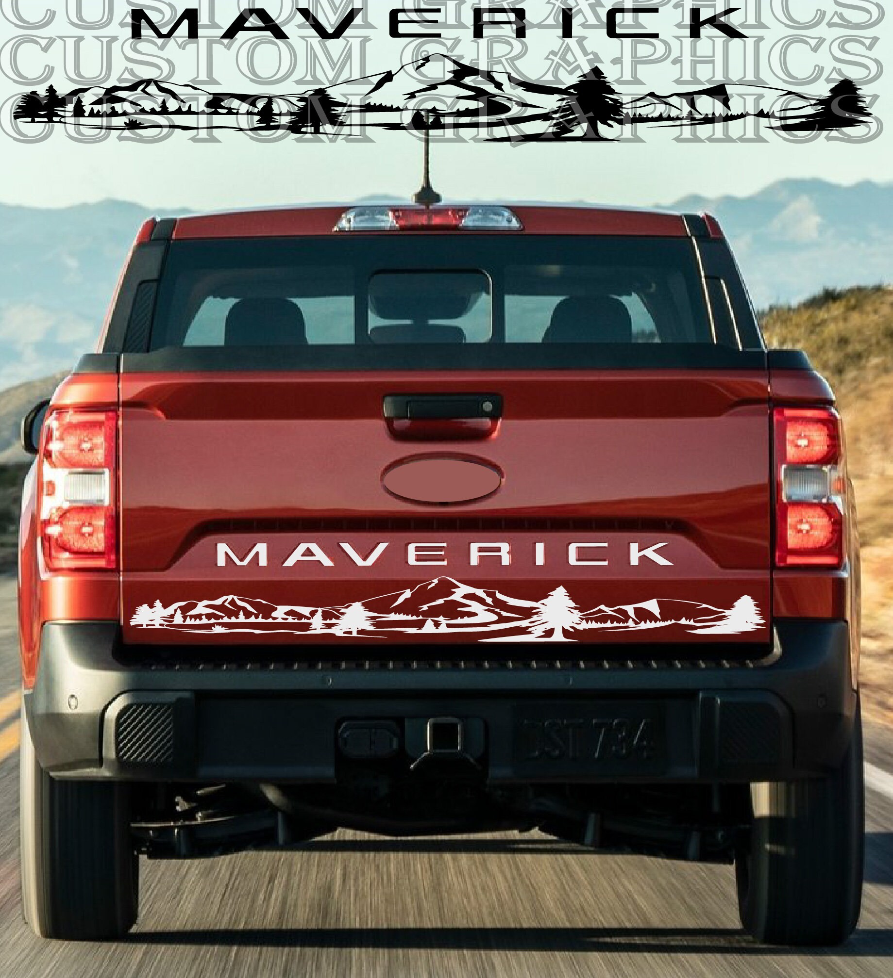 New Tailgate Mountains Decal Graphic Sticker Compatible With - Etsy