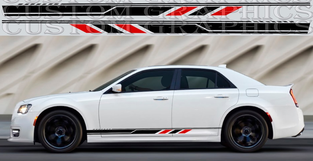 New 2x Body Decals Side Stripe Sticker Compatible With Chrysler 300C ...